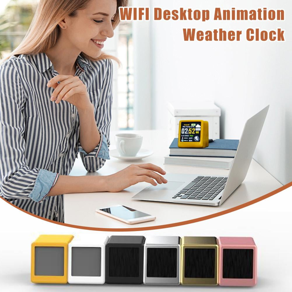 FurNest Intelligent Weather Clock,Mini 3D Hologram Cube Display,Smart ...