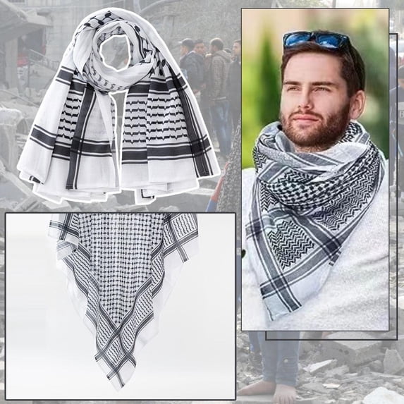 FurNest Palestinian Scarf Yaser Arafat Shemagh Saudi Men Head Cover ...