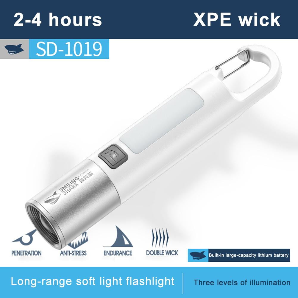 FurNest Portable LED Flashlight USB Rechargeable With Hook Torch T8E3 ...