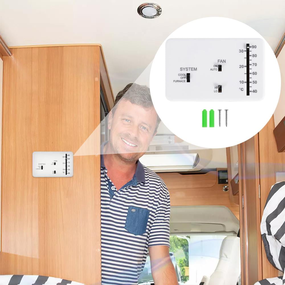 FurNest RV Thermostat Plastic RV Analog Thermostat Replacement Heat ...