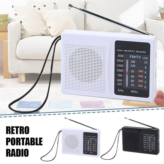 FurNest Retro Portable Radio Clear Sound Easy to Operate AM Frequency ...