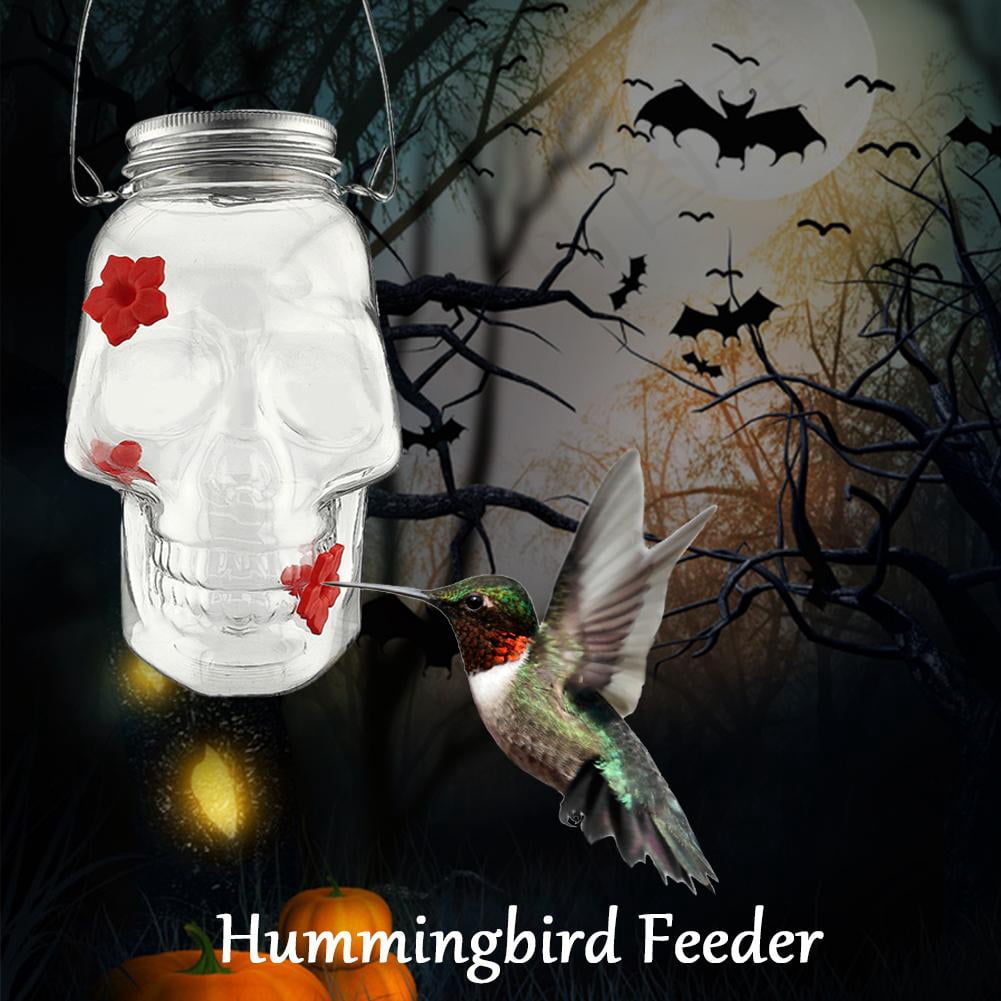 FurNest Skull Bird Feeder, Halloween Garden Decor, Hummingbird Feeder ...