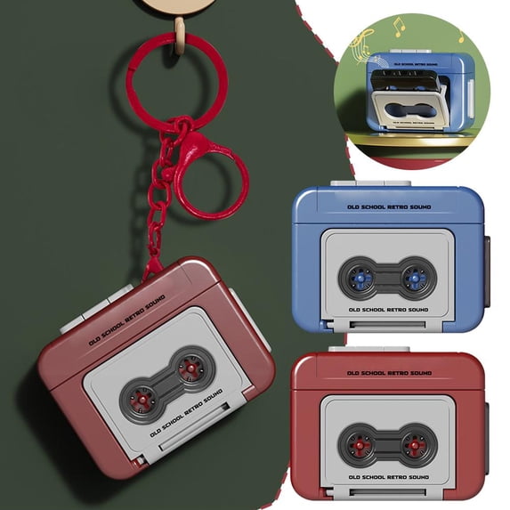 FurNest Vintage Tape Recorder Couples Gift Keychain Mini Recordable ...