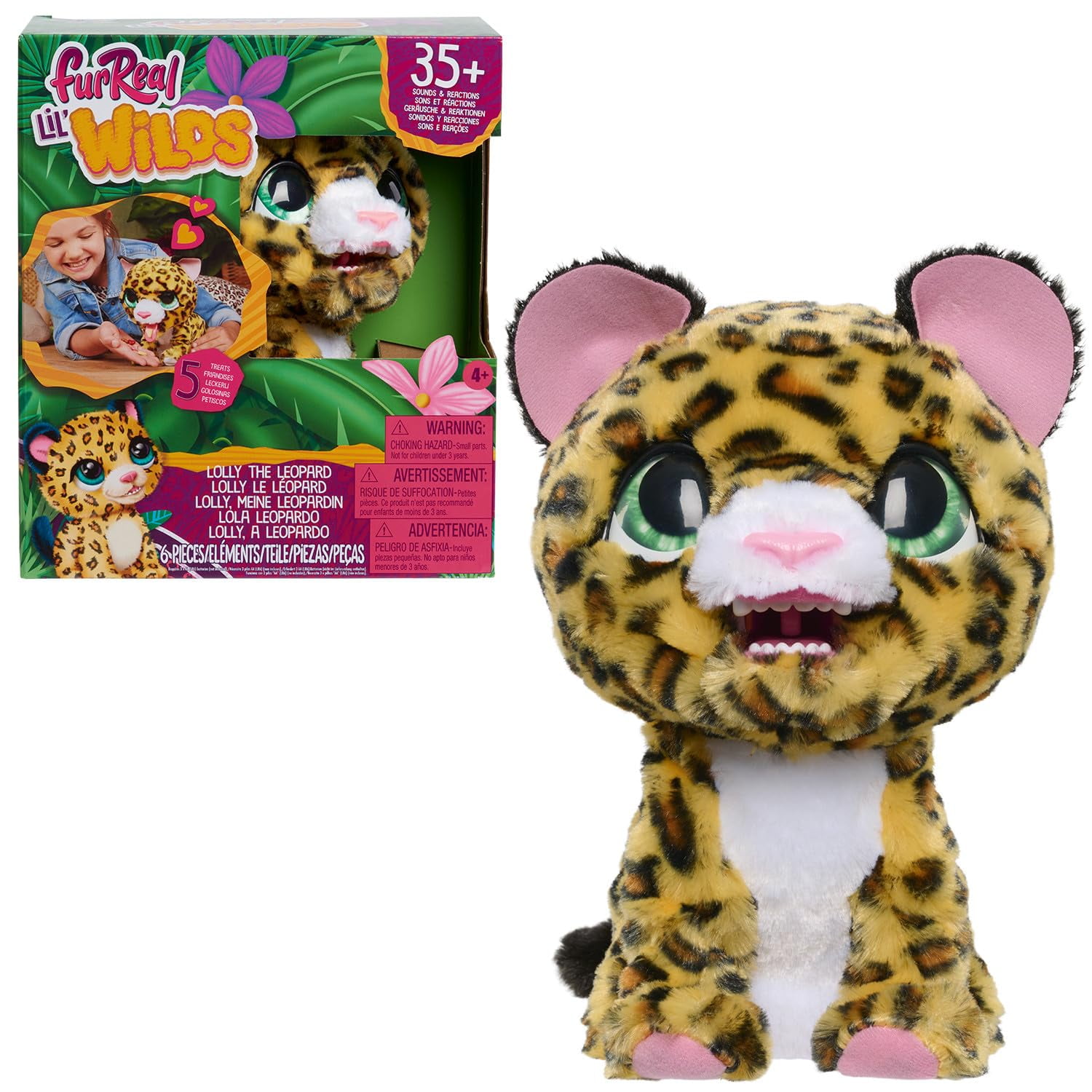 FurReal Lil Wilds Lolly The Leopard Interactive 8-inch Plush Stuffed ...