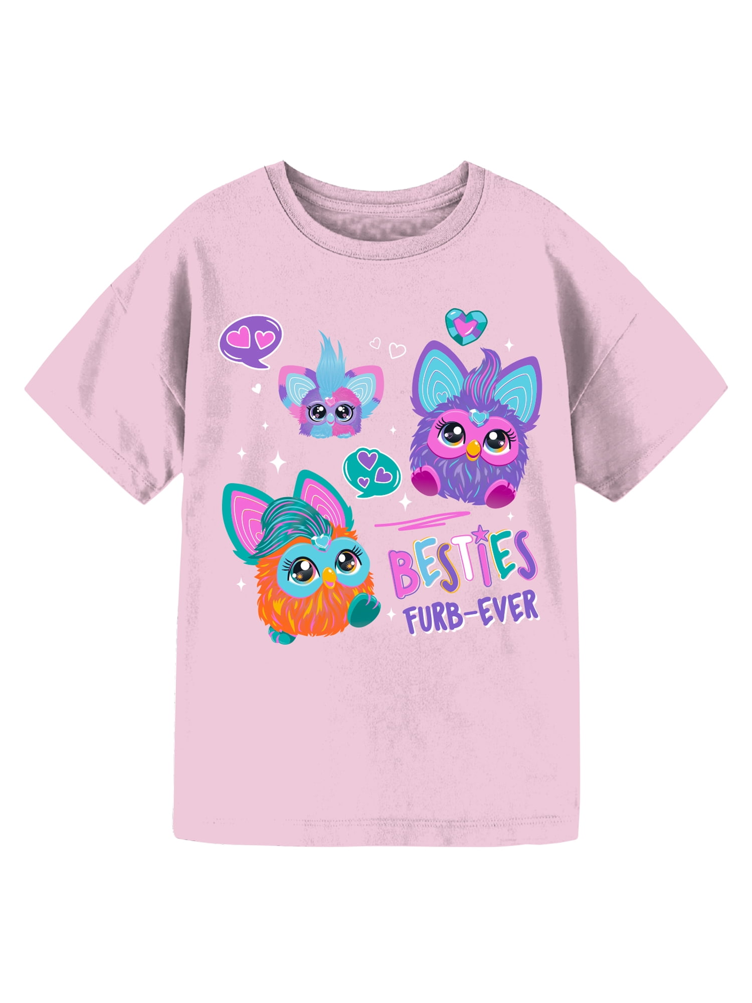 Furby Besties Girls Graphic Tee - Sleeve Shirt - Sizes 4-16 - Walmart.com