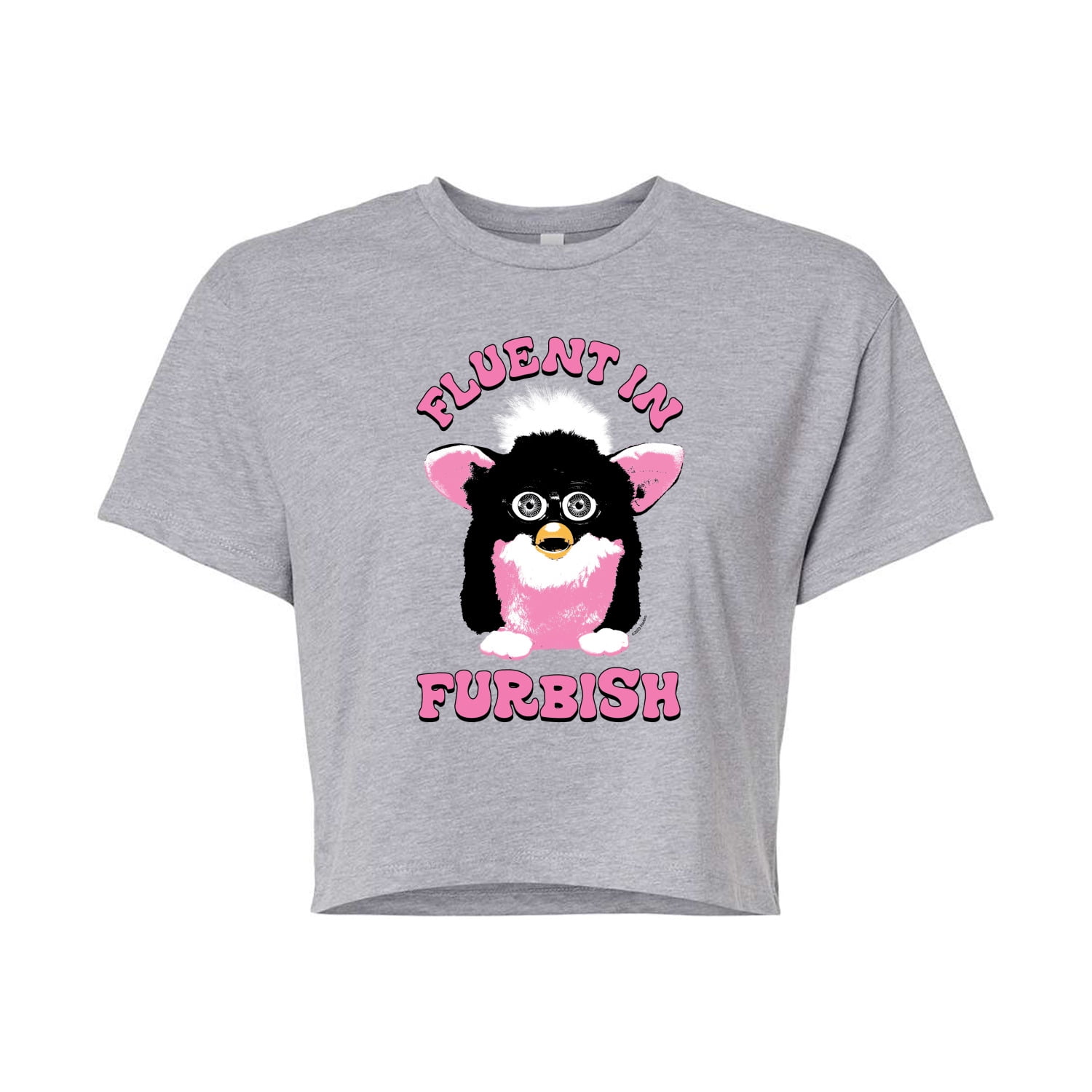 Furby - Fluent In Furbish - Junior's Cropped Tee - Walmart.com
