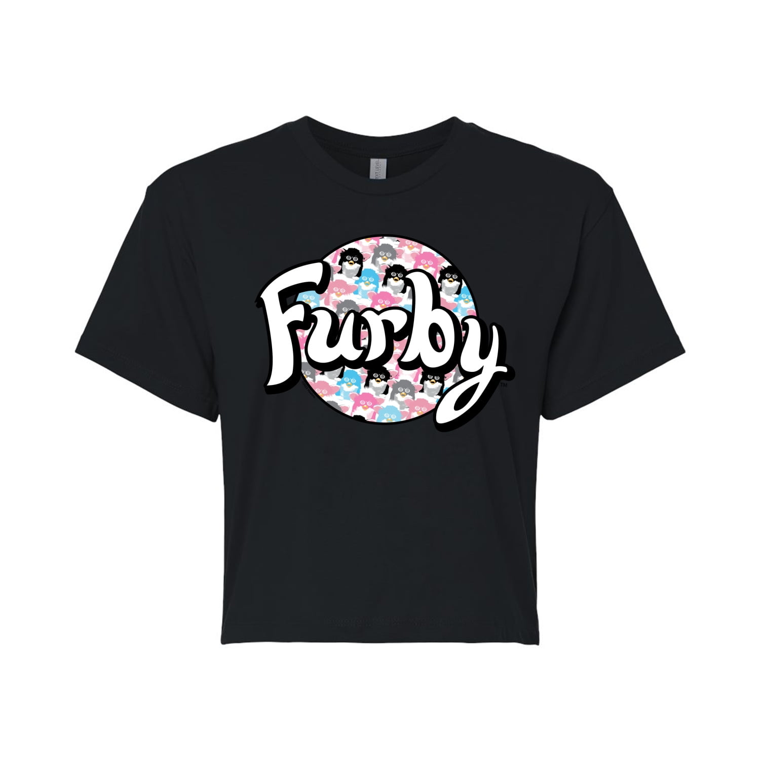 Furby - Furby Logo Circle - Junior's Cropped Tee - Walmart.com