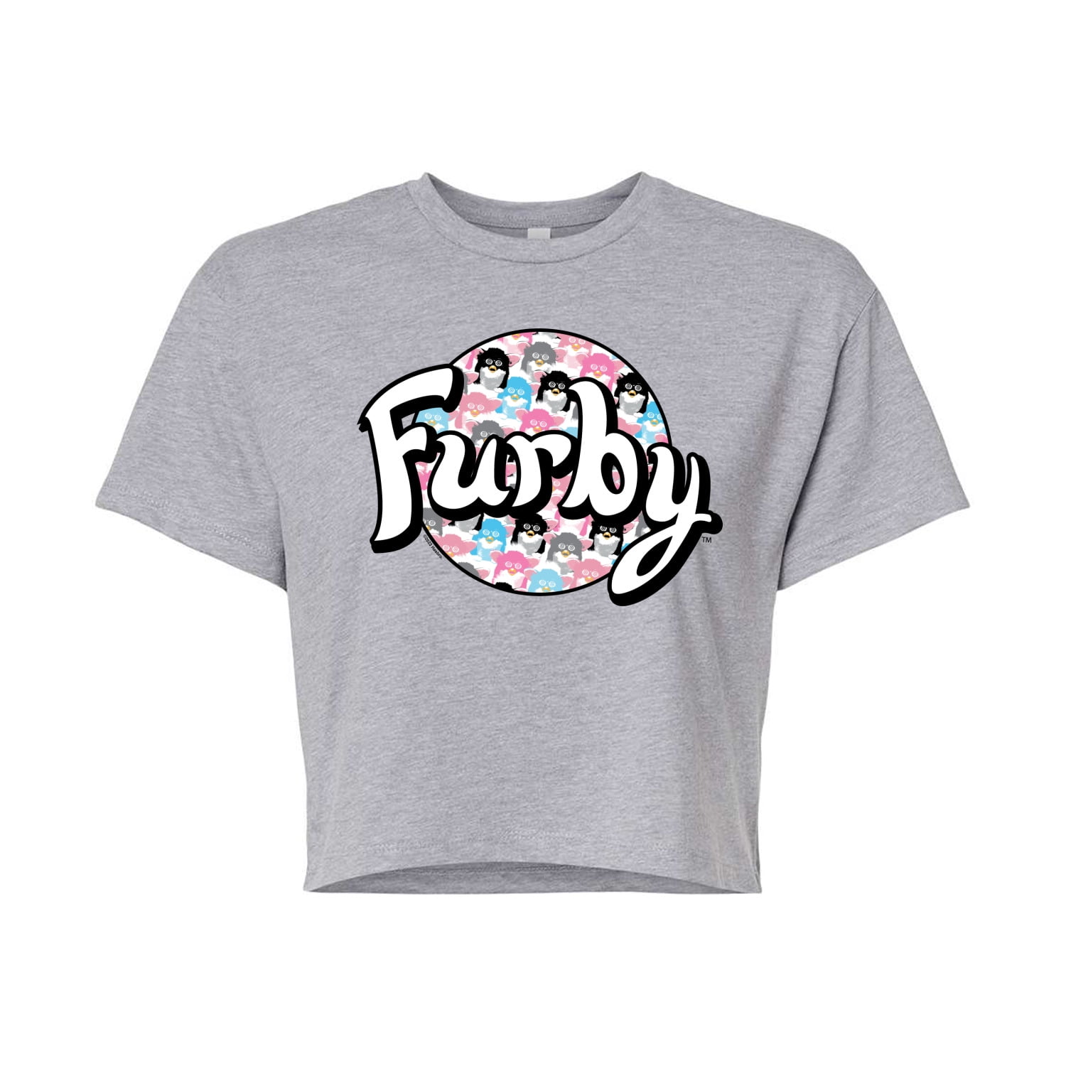 Furby - Furby Logo Circle - Junior's Cropped Tee - Walmart.com