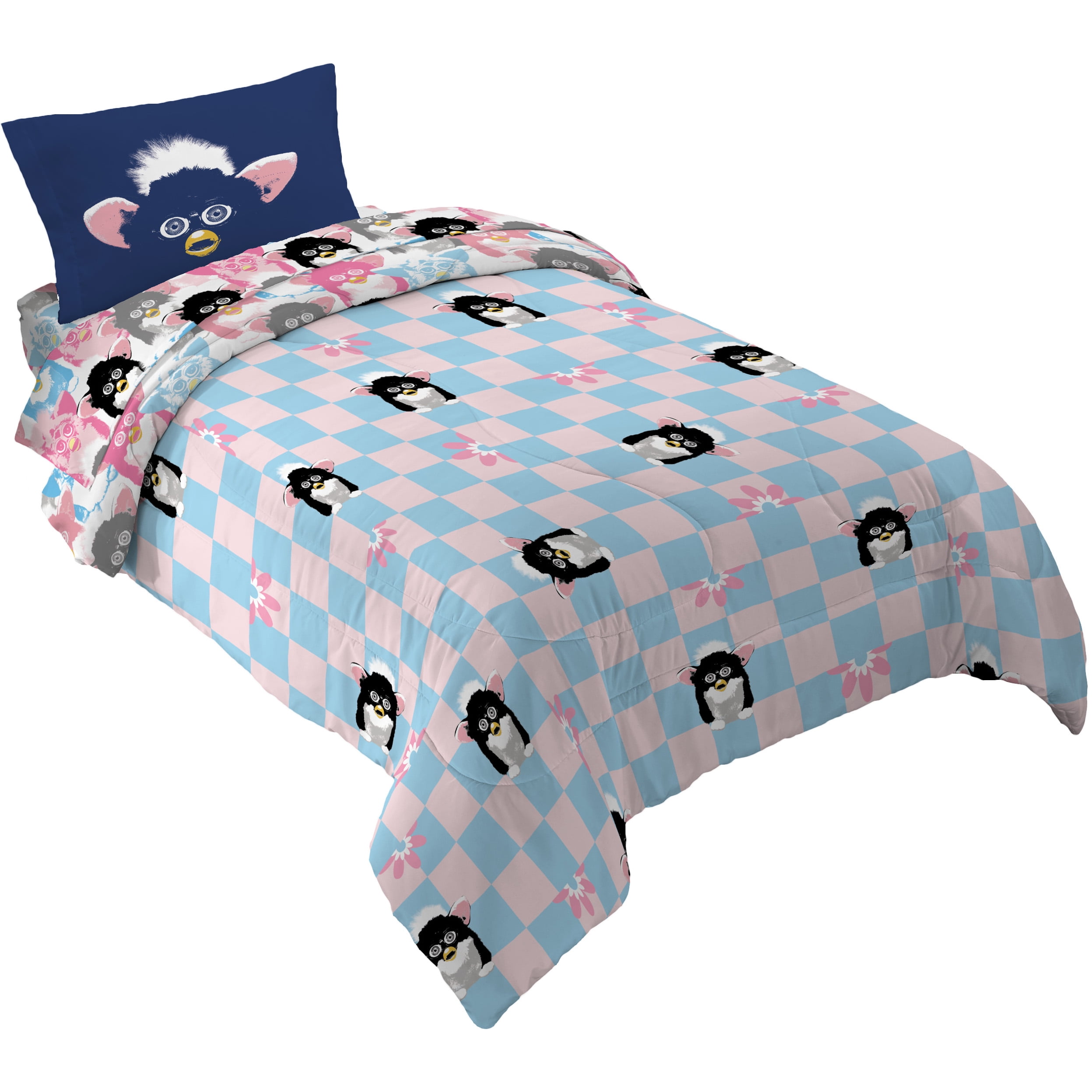 Furby Kids Twin Bed in a Bag, 4Pc Bedding Set, Comforter and Sheets ...