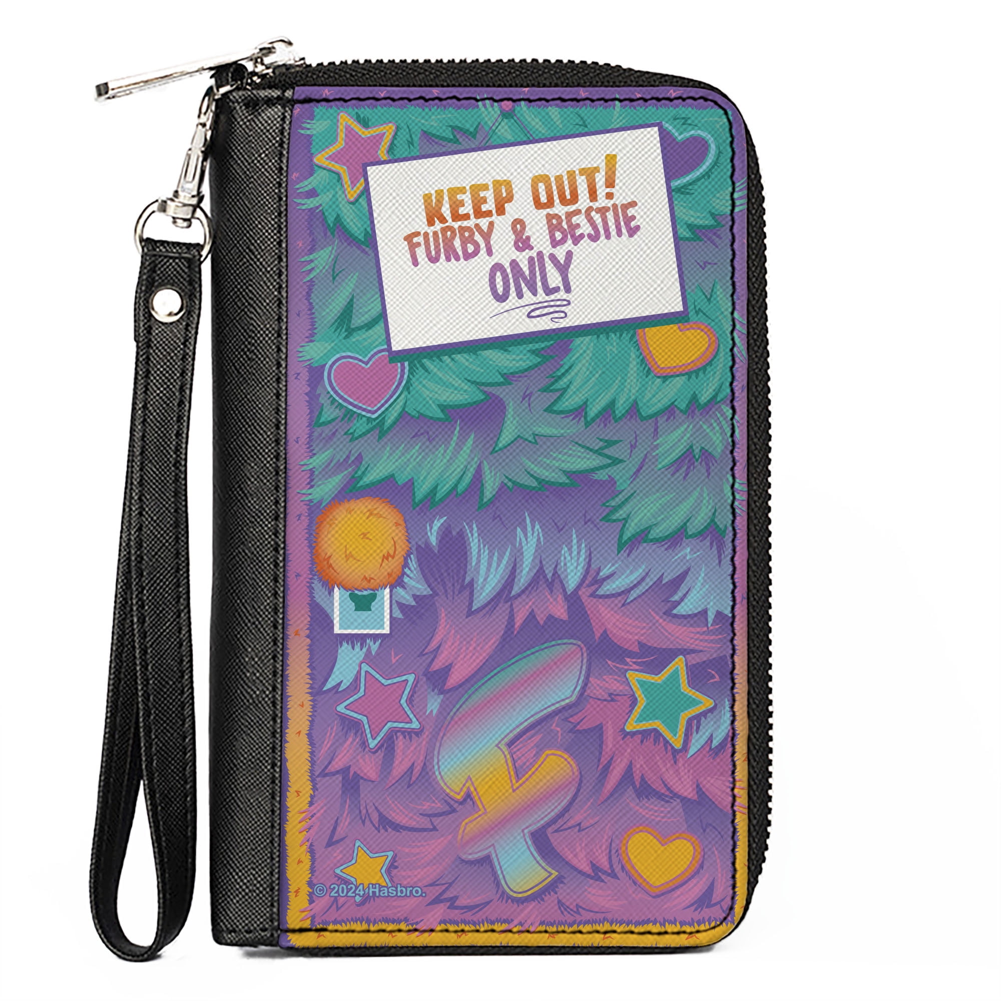 Furby Wallet, Zip Around, Furby Keep Out Furby & Bestie Only Fur Icons ...