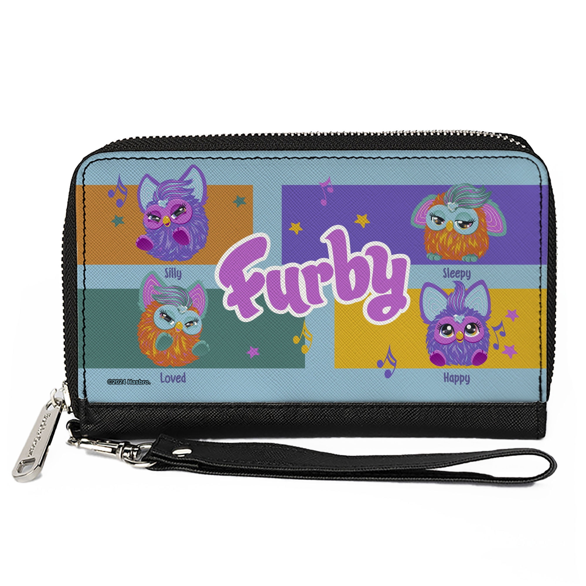 Furby Wallet, Zip Around, Furby Purple and Orange Mood Blocks and Logo ...