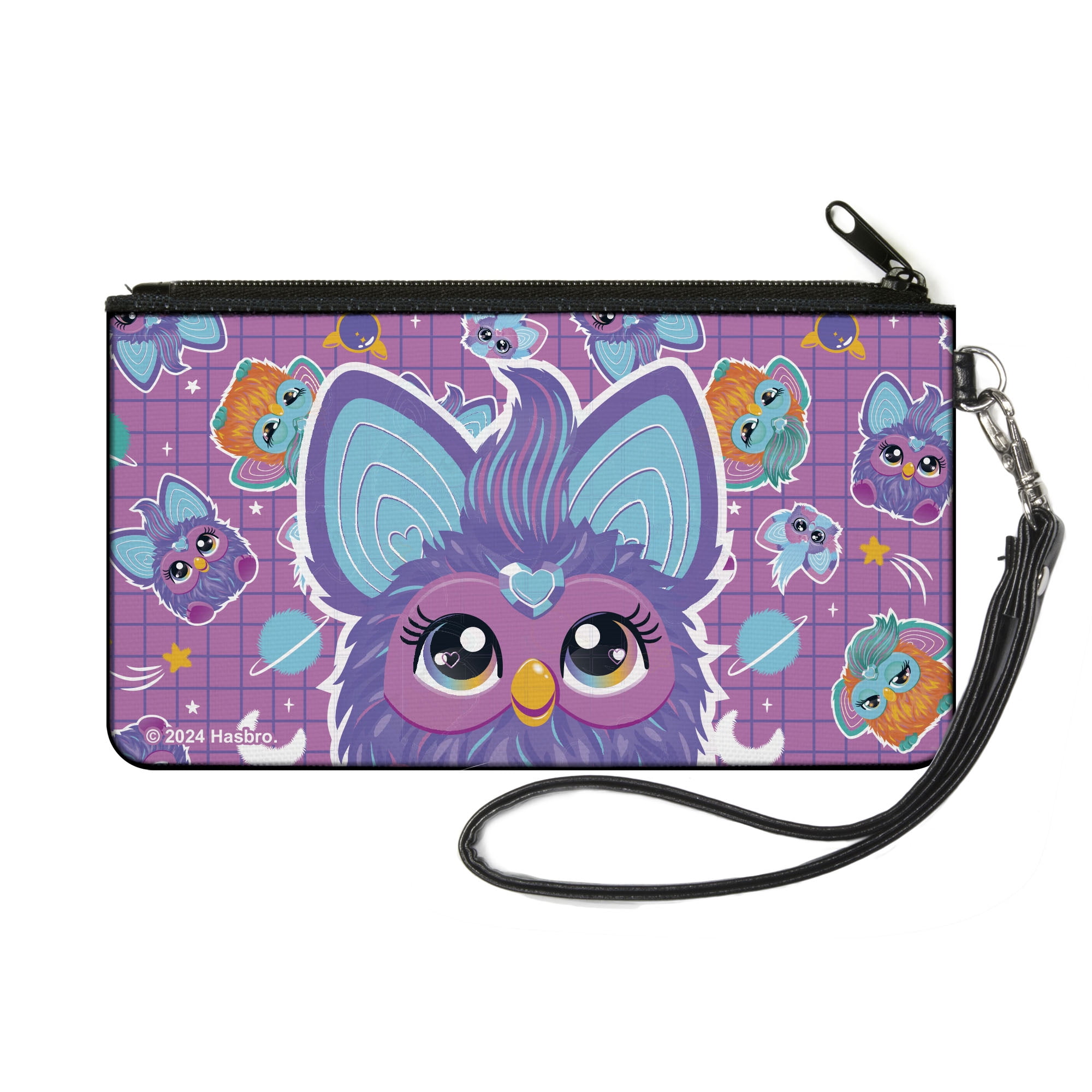 Furby Wallet, Zip Pouch, Furby Purple Excited Furby Pose and Icons ...