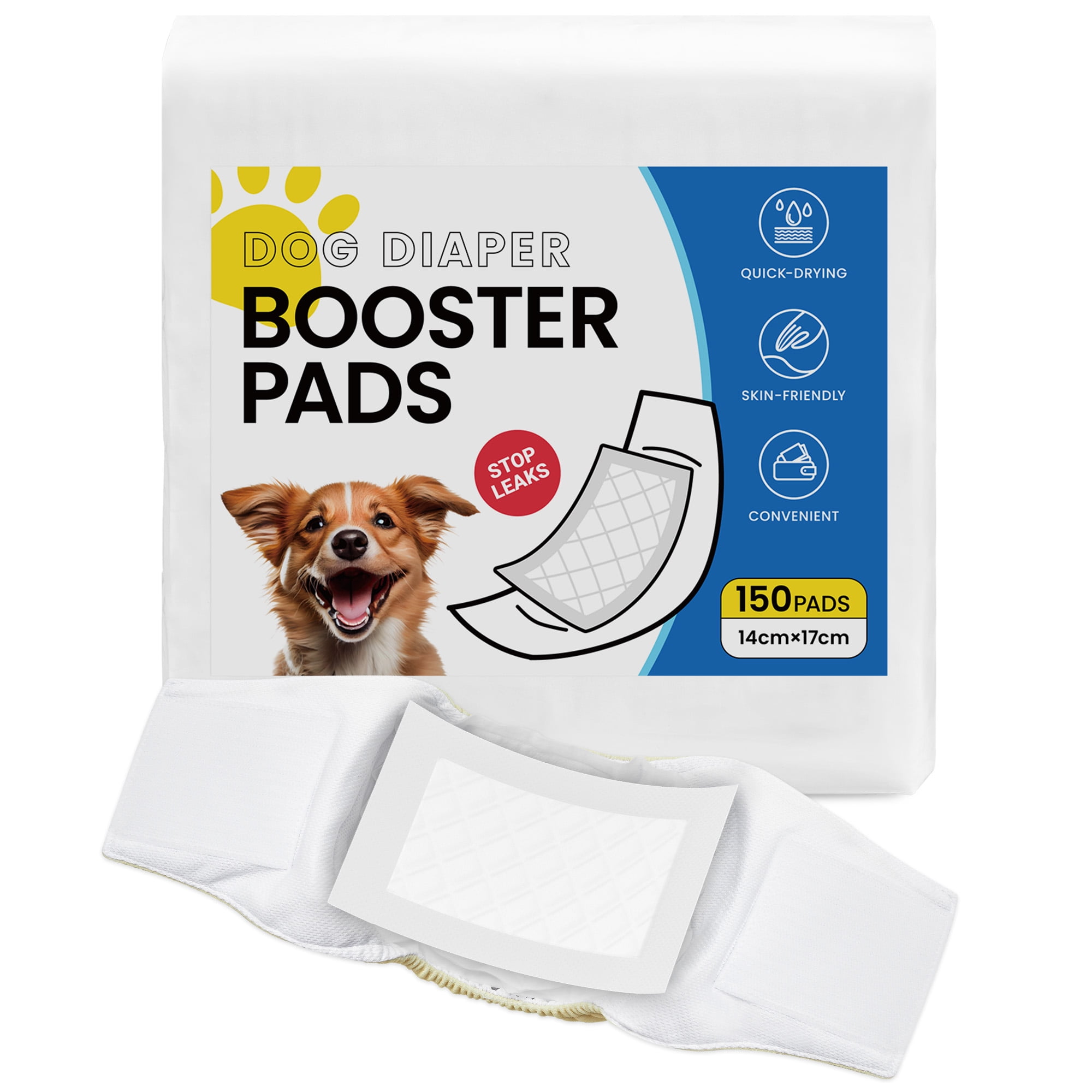 Furcato Disposable Dog Diaper Liners, Booster Pads for Male and Female ...