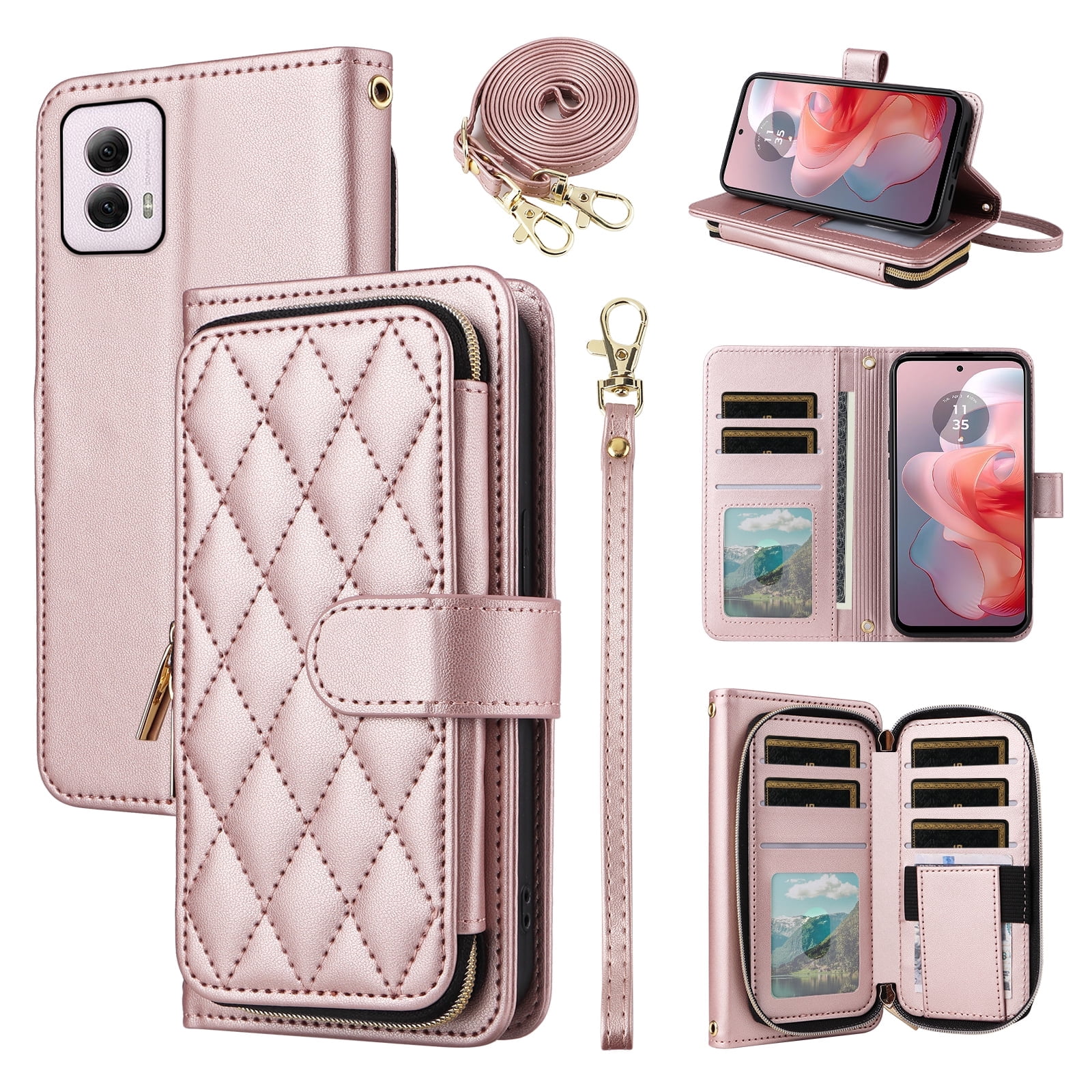 Furiet Argyle Wallet Case for Motorola Moto G Power 5G 2024 with Wrist ...