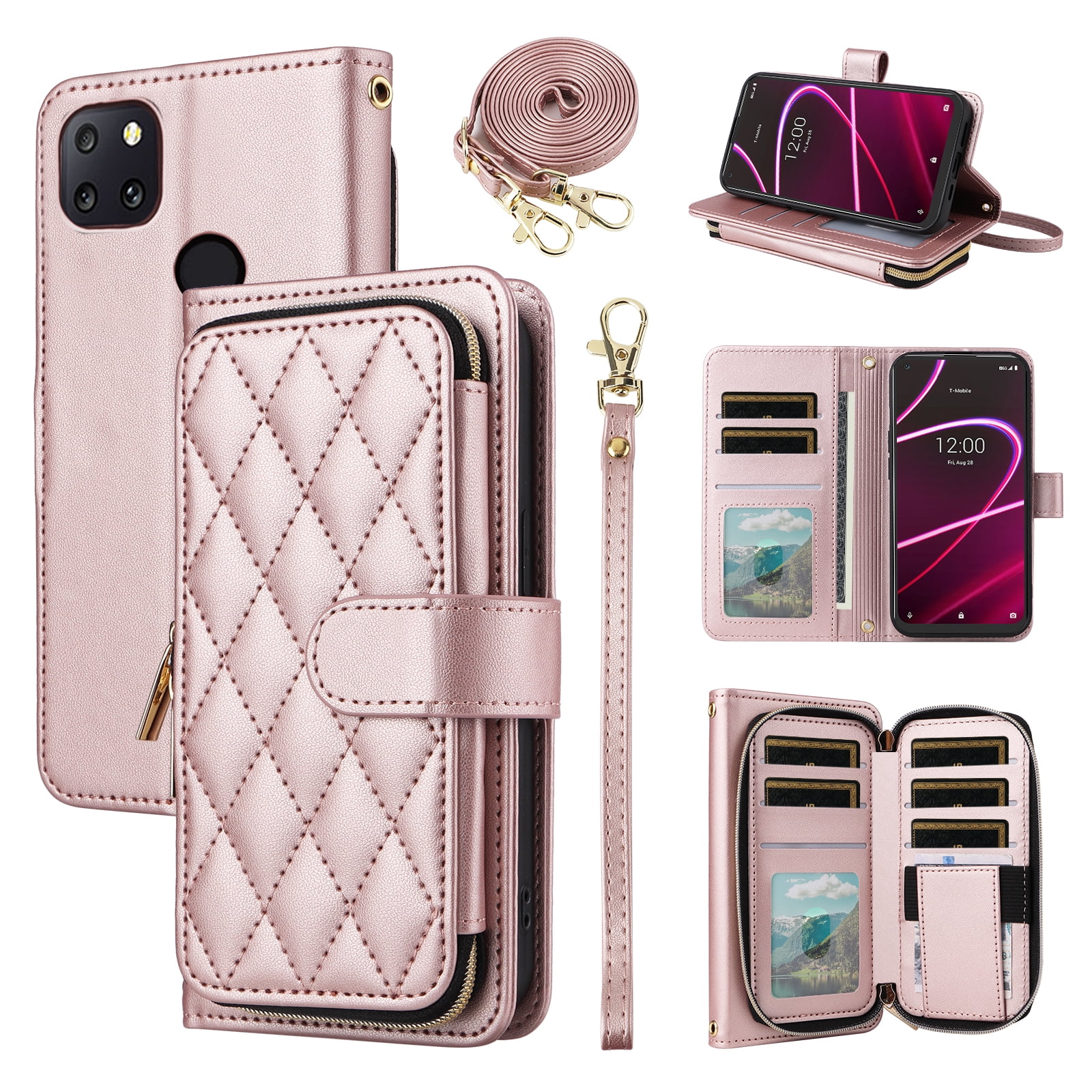 Furiet Argyle Wallet Case for T-Mobile Revvl 5G with Wrist/Shoulder ...