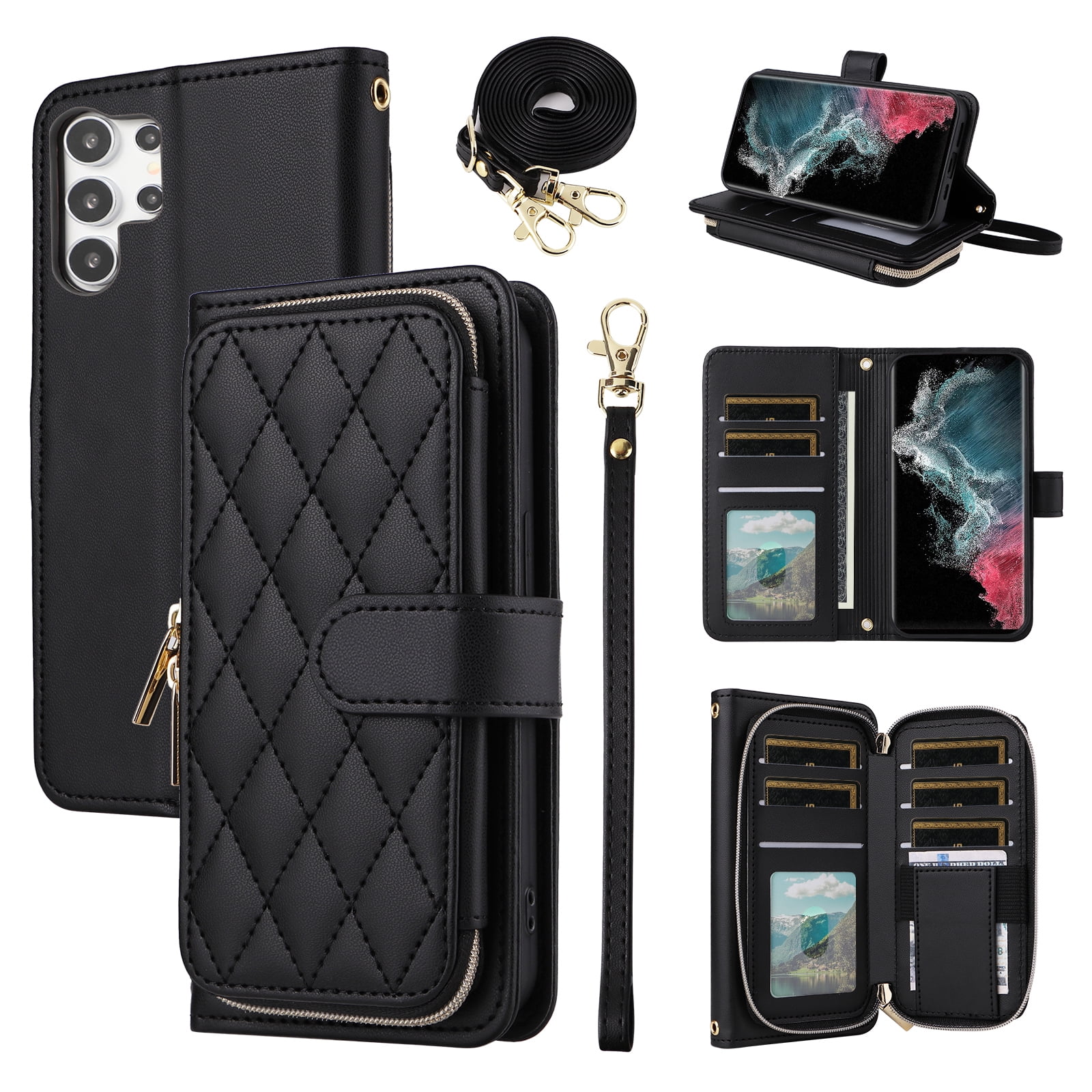 Furiet Wallet Case for Samsung Galaxy S21 Ultra 5G with Wrist Strap ...