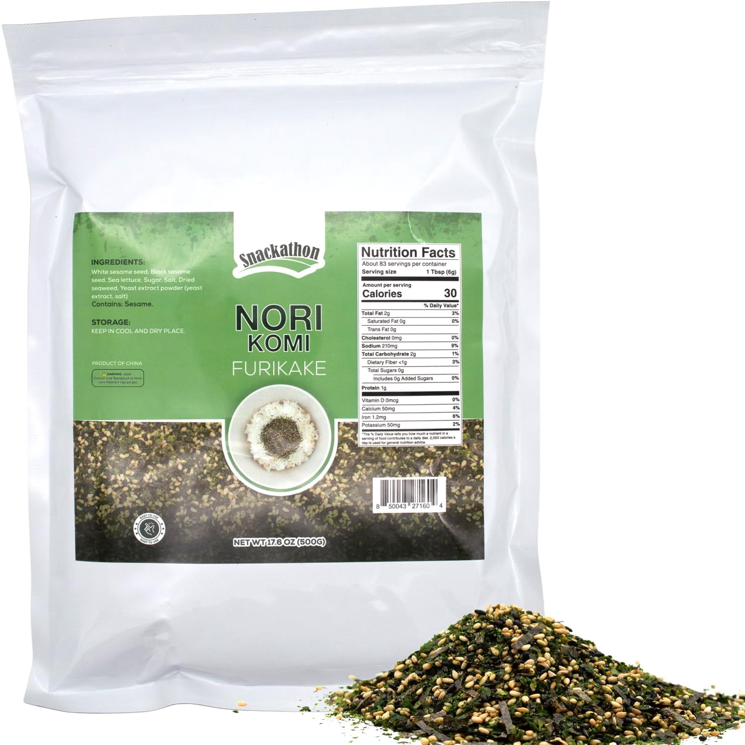 Furikake Rice Seasoning, Nori AIF4 Komi, Bulk Pack, 17.64 Ounce ...