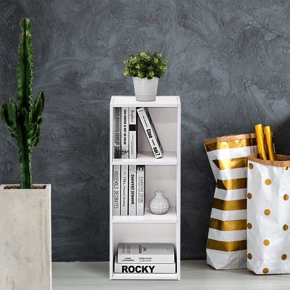 Furinno, 3-Tier Open Shelf Bookcase, 11003WH, White - Walmart.com