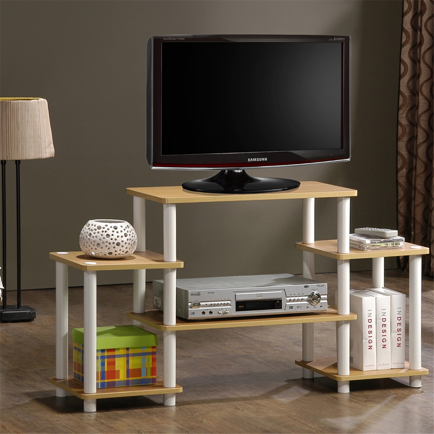 "Furinno Turn-N-Tube No Tools Assembly Entertainment Center TV Stand ...