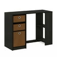 Furinno 15110 JAYA Modern Espresso Computer Study Desk with Shelves ...