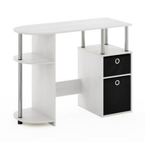 Furinno JAYA Simplistic Computer Study Desk with Bin Drawers, White ...