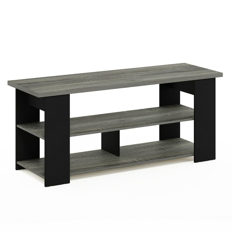 Furinno 15118 Jaya TV Stand Up to 50 Inch French Oak Grey Black
