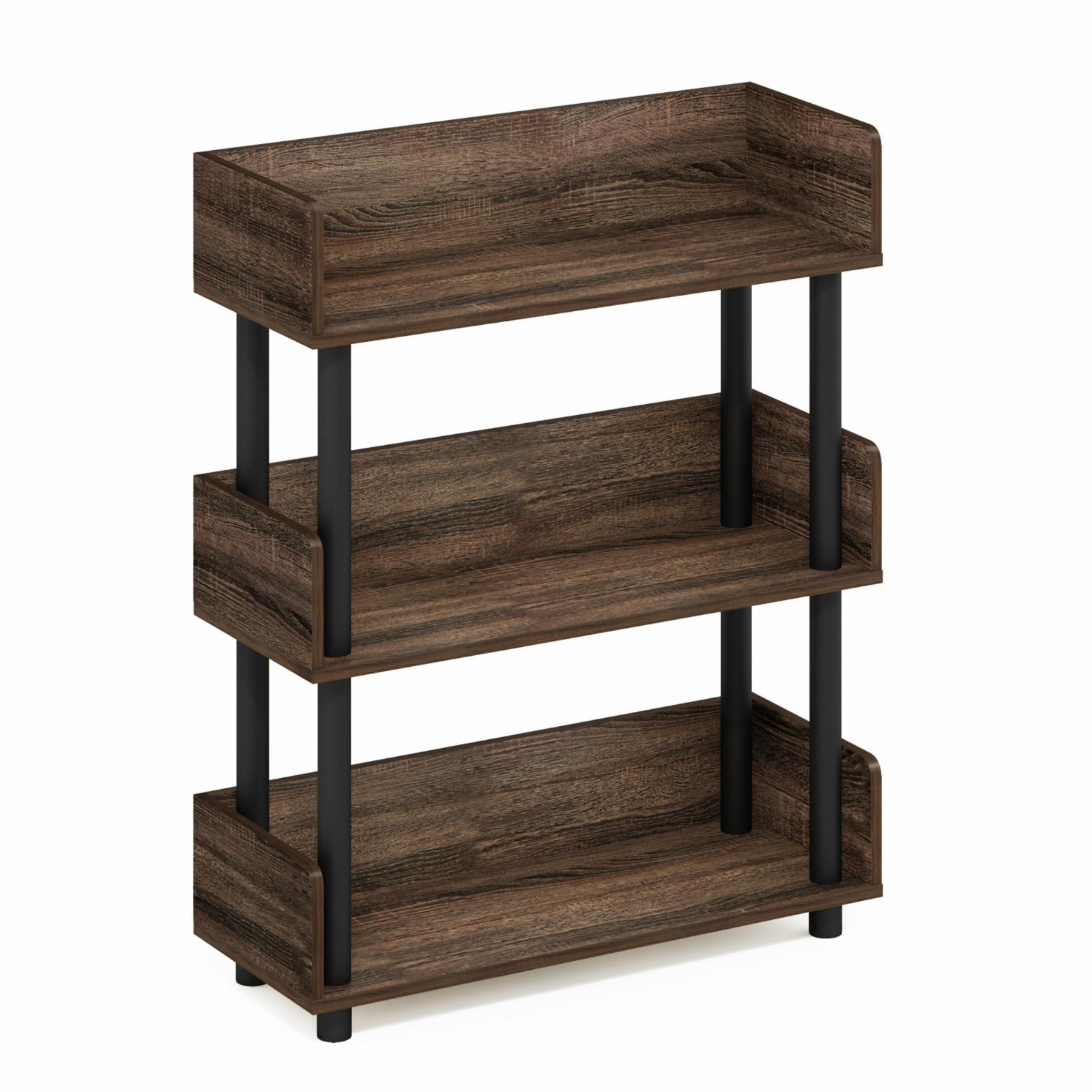 Free Shipping! Furinno Turn-N-Tube 3-Tier Toolless Display Rack, Walnut - Walmart.com - Walmart.com