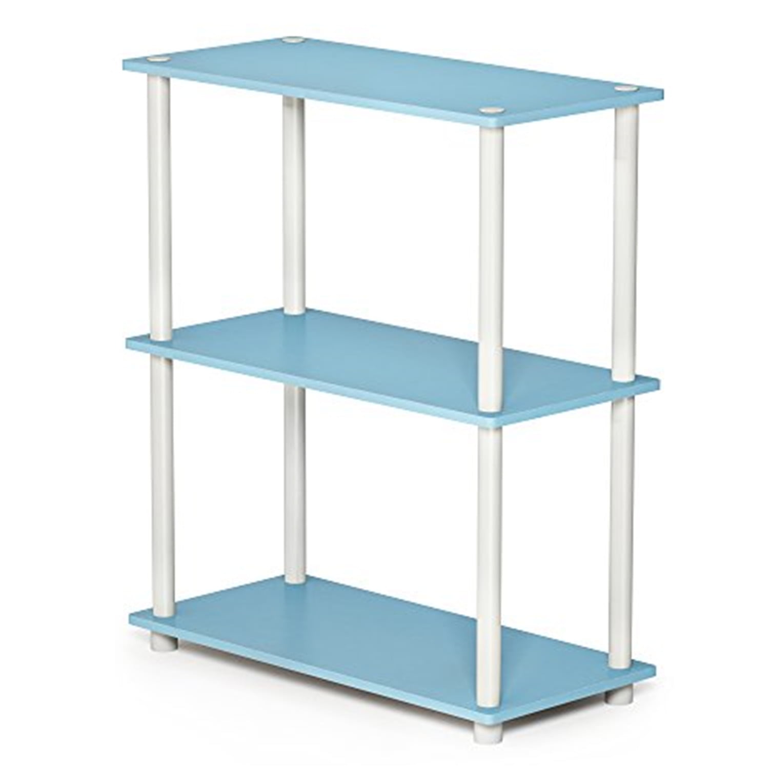 Furinno 3-Tier Decorative Shelf Rack, Light Blue and White, Compact ...