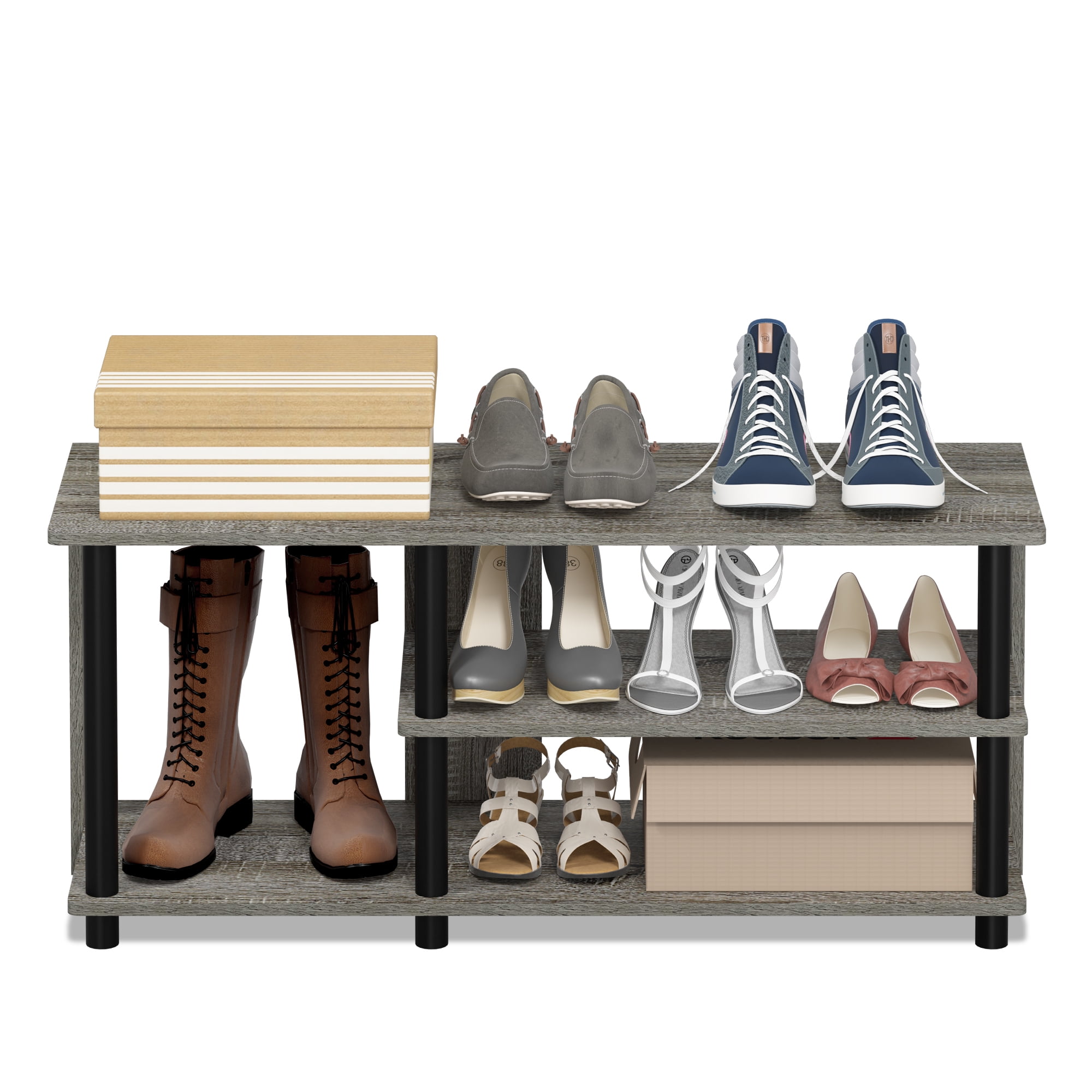Honey Can Do 3-Shelf Z-Frame Wooden Shoe Rack with Matte Honey Can Do 3-Shelf Z-Frame Wooden Shoe Rack with Matte