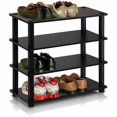 Furinno 4-Tier Turn-S-Tube No-tools Durable Shoe Rack, Plastic and Wood ...