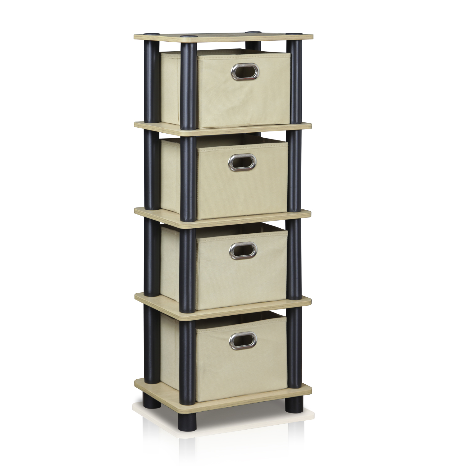 Furinno 99150EX/BK/LB LACi 4-Bins System Rack, Espresso - Walmart.com