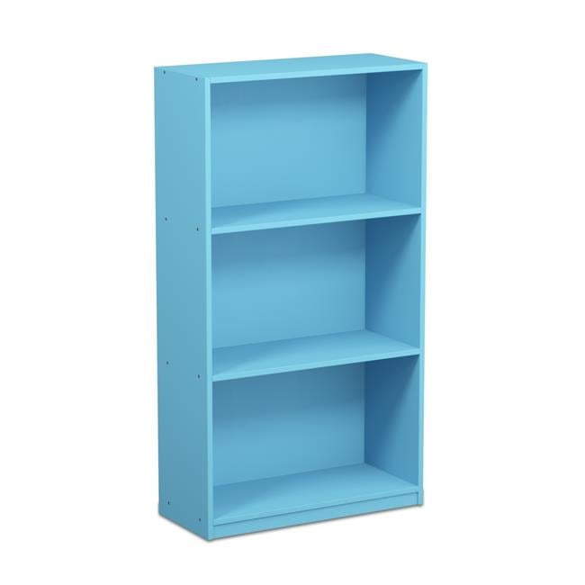 Furinno Basic 3-Tier Bookcase Storage Shelves, Light Blue, 99736LBL ...