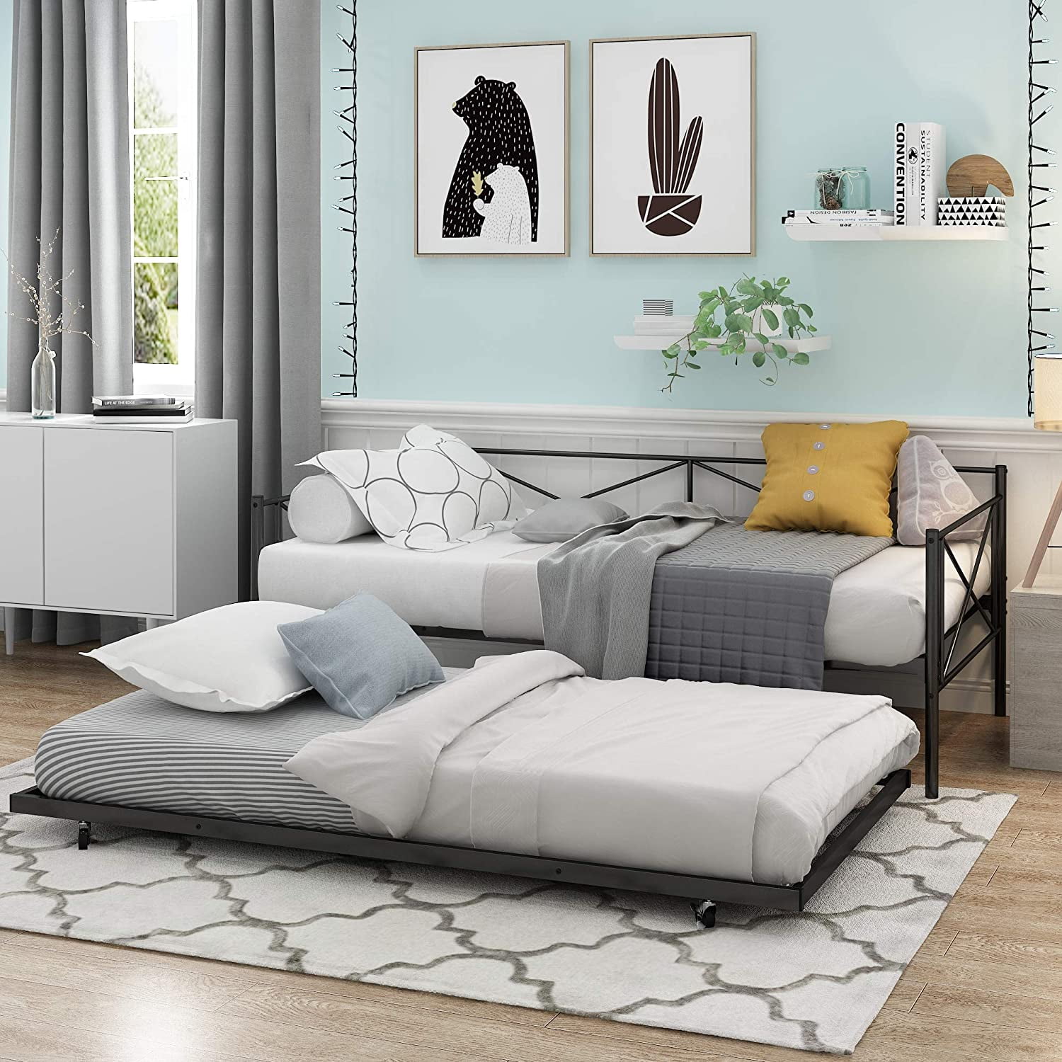 Furinno Angeland Carca Metal Daybed, Twin, White - Walmart.com