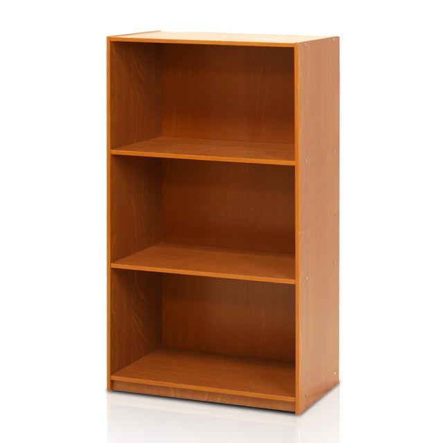 Furinno Basic Engineered Wood 3-Tier Bookcase Storage Shelves in Light ...