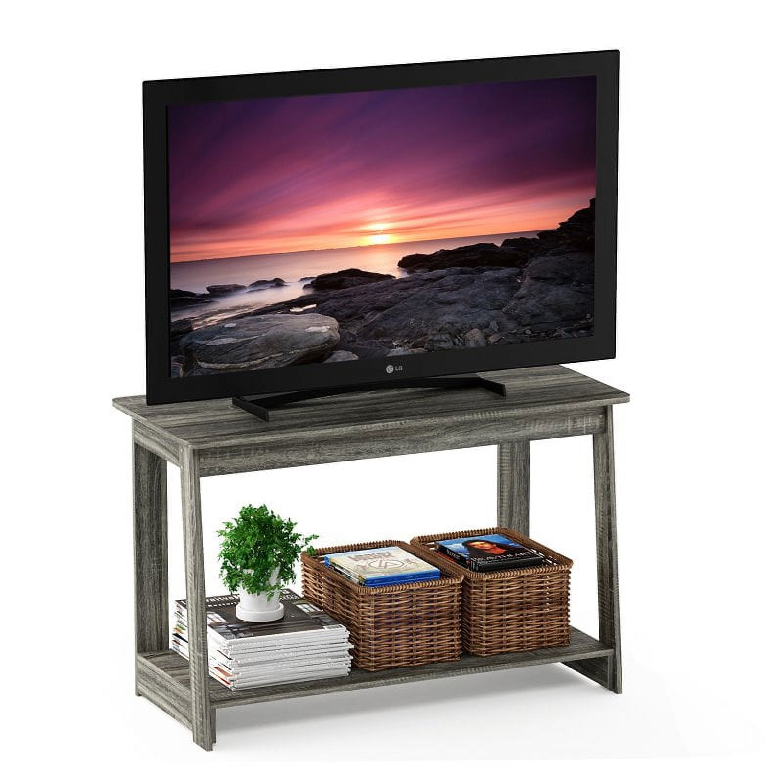 Furinno, TV Stand, 18041GYW, Fits up to 37 inch TV - Walmart.com