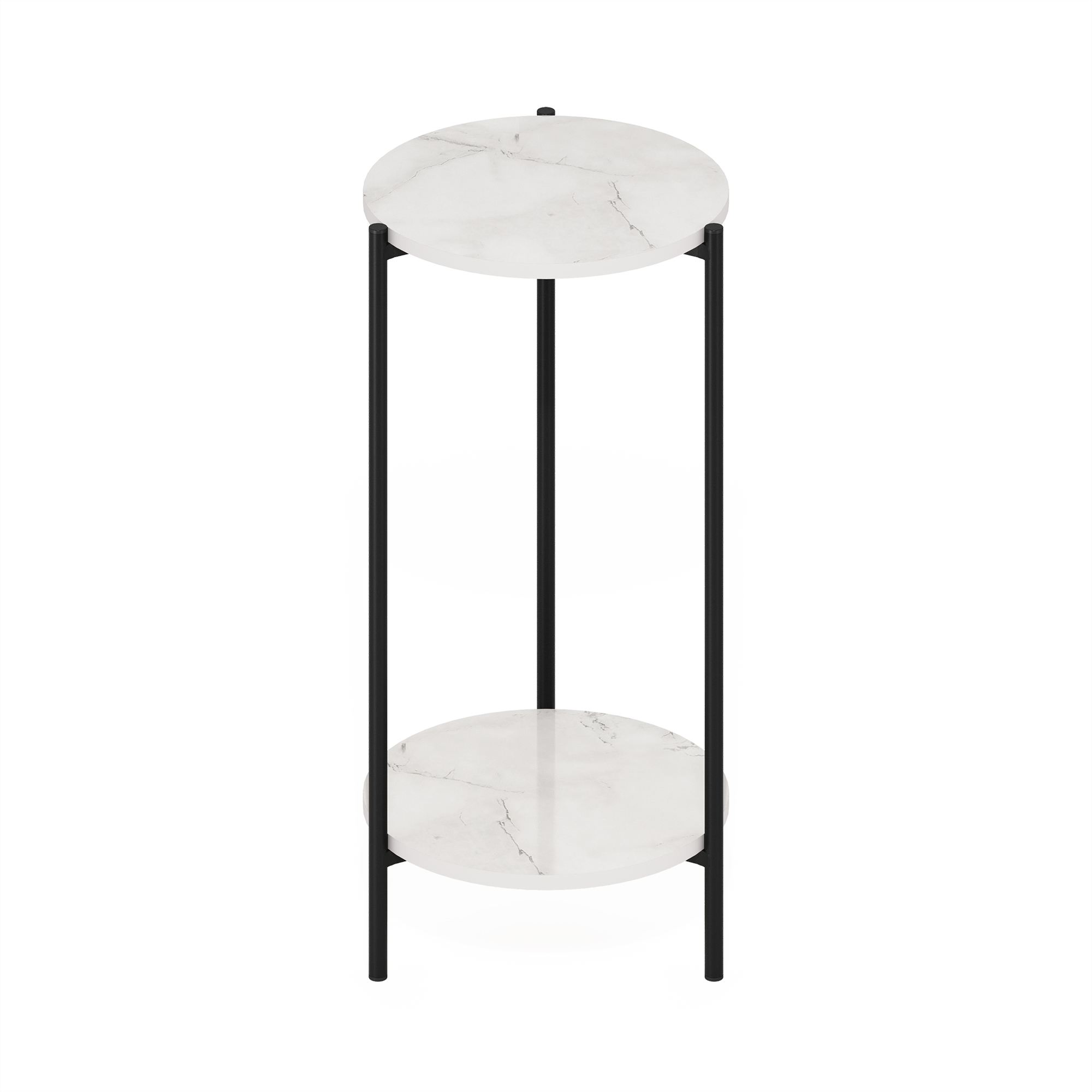 Kate and Laurel Moxley Modern Marble Side Table, 12 x 12 x 24, Natural ...