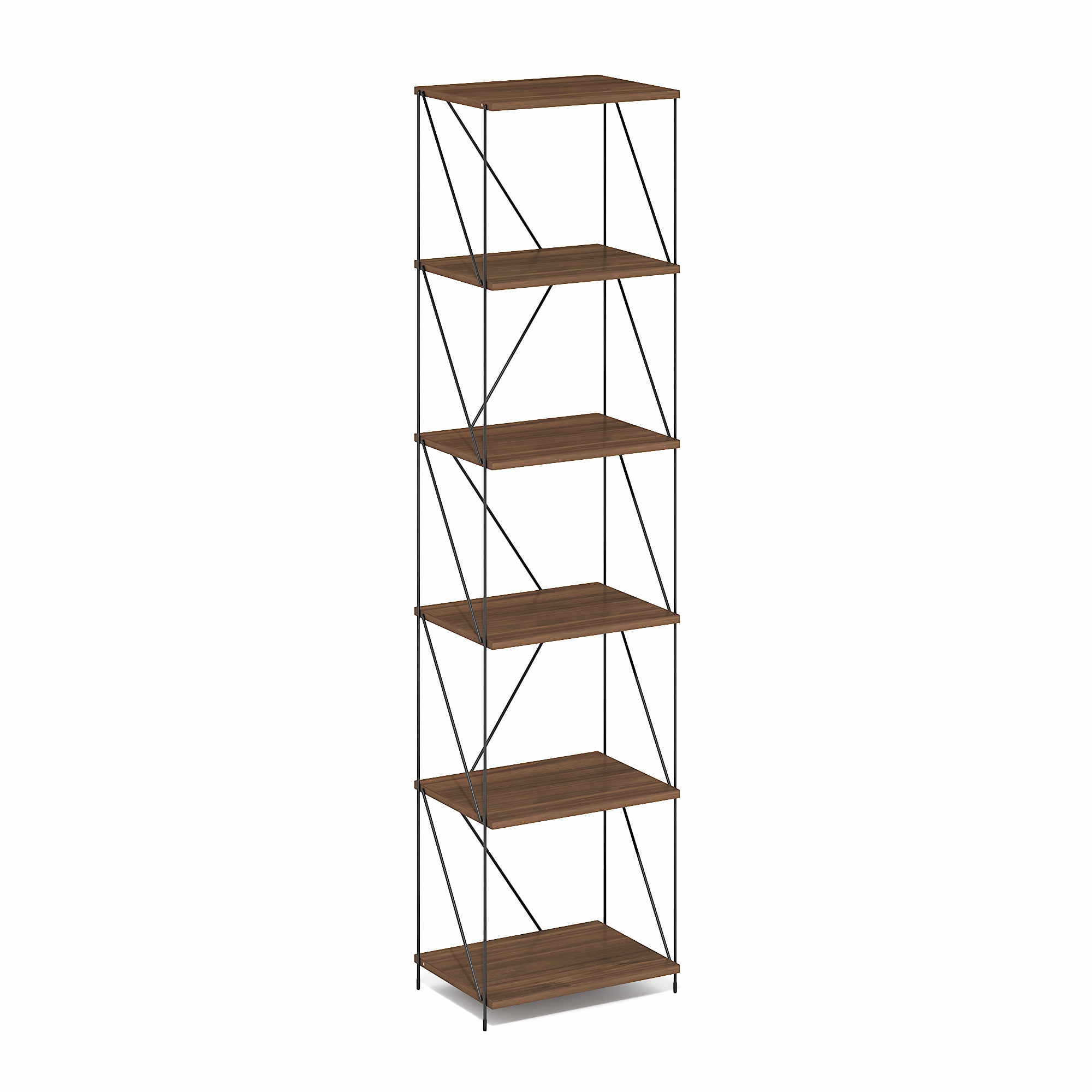 Furinno Besi 6-Tier Industrial Multipurpose Shelf Display Rack with ...