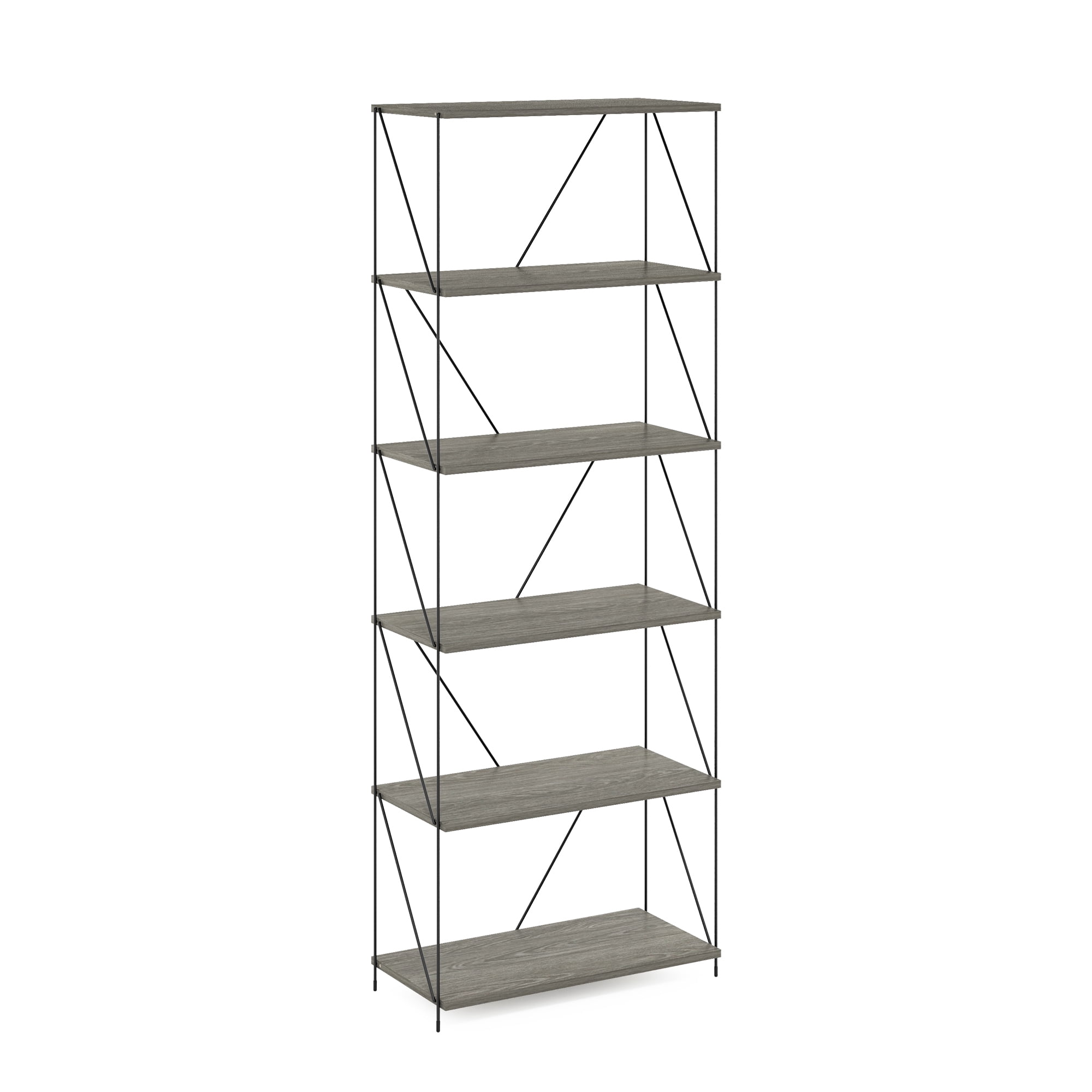 Furinno Besi 6-Tier Industrial Multipurpose Shelf Display Rack with ...