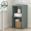 Furinno CUBICLE 3-Cube Thick Frame Reversible Open Back Bookcase Sage ...