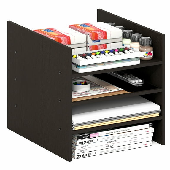 Furinno CUBICLE 3-Shelf Cube Organizer 3-Tier Shelf Accessory Black ...