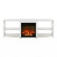 Furinno Modern 70-Inch TV Stand with Chimenea Fireplace for Television ...