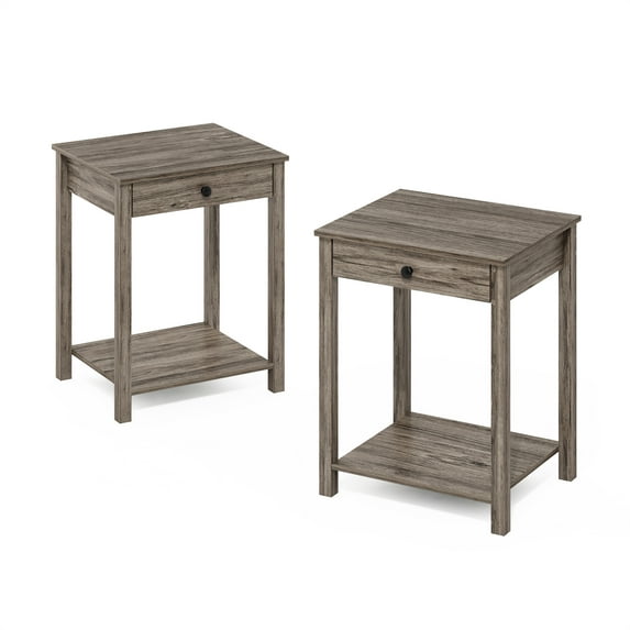 Furinno Classic End Storage Furniture, Rustic Oak Side Table with ...