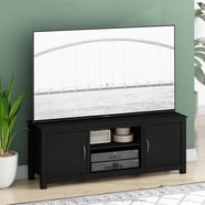"Yaoping 58"" Rustic Barn Door TV Stand for 65"" TVs, Wood/Metal, Dark ...
