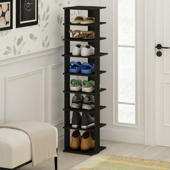 Furinno Compact 9-Tier Vertical Space Saving Free Standing Shoe Tower ...