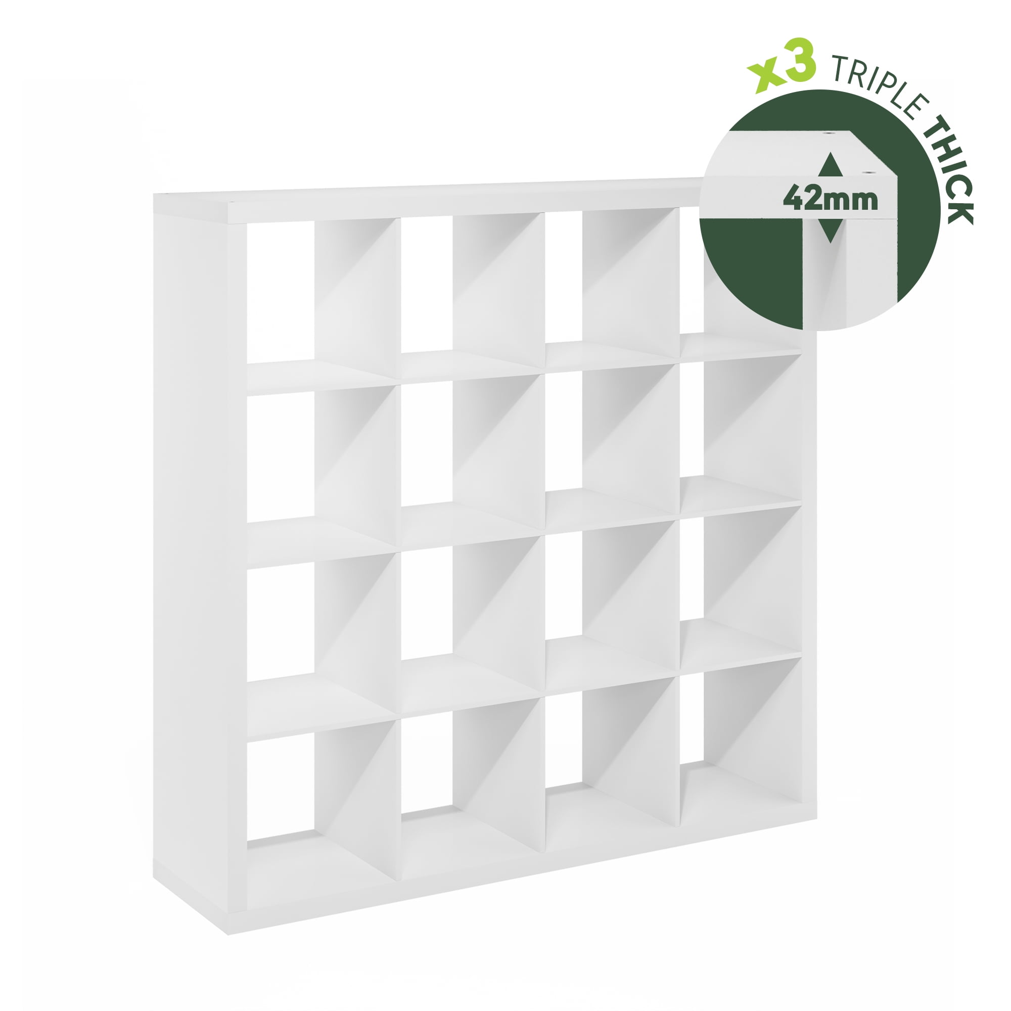 Furinno Cubicle Extra Thick Frame Decorative Cube Storage Organizer, 16 ...