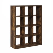 Furinno 9-Cube Wood Shelf Unit, Open Back Decorative Cube Storage ...