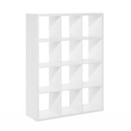 Furinno 8-Cube Wooden Shelving Unit, Cubicle Open Back Storage ...