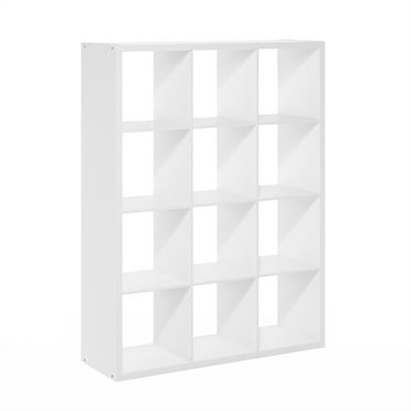Furinno 8-Cube Wooden Shelving Unit, Cubicle Open Back Storage ...