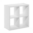 Furinno Stylish Wood Shelf 4-Cube Storage Organizer, Open Back ...