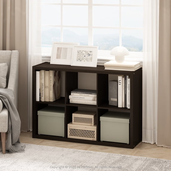 Furinno CUBICLE Open Back Decorative Cube Storage Organizer in 6-Cube ...
